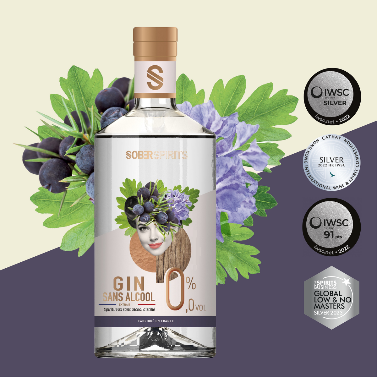 Gin Sans Alcool 0.0% • 0 Sucre SoberGin • BLUFFANT • Sober Spirits