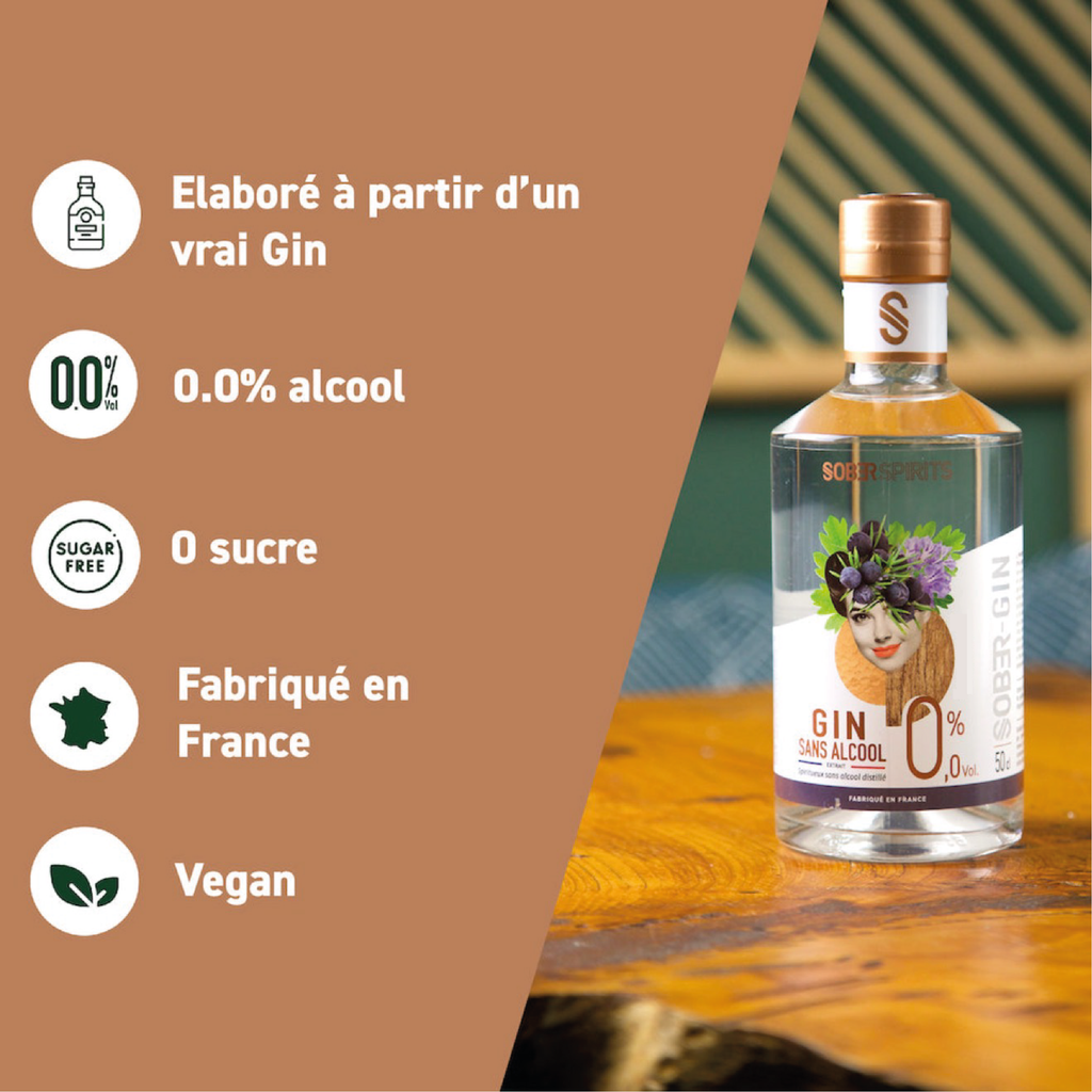 Gin Sans Alcool 0.0% • 0 Sucre SoberGin • BLUFFANT • Sober Spirits